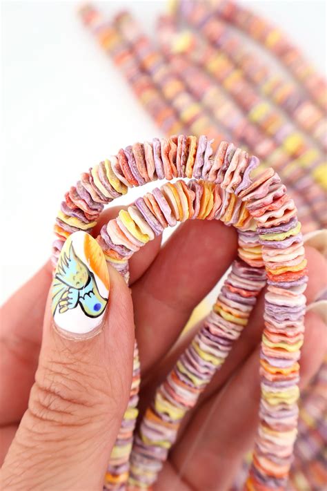 Rainbow Pectin Shell Wavy Heishi Beads 8mm For Mermaidcore Diy Womanshopsworld