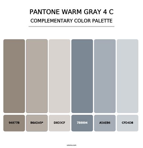 PANTONE Warm Gray 4 C Color Palettes Colorxs Com