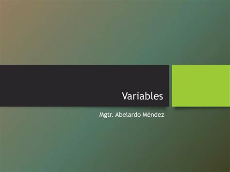 Variables Y Escala De Medici N Ppt
