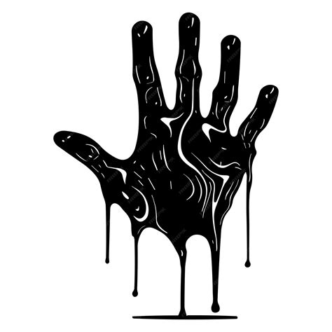Una Mano Negra Con Una Huella De Mano Negra Que Dice Mano Negra Vector Premium