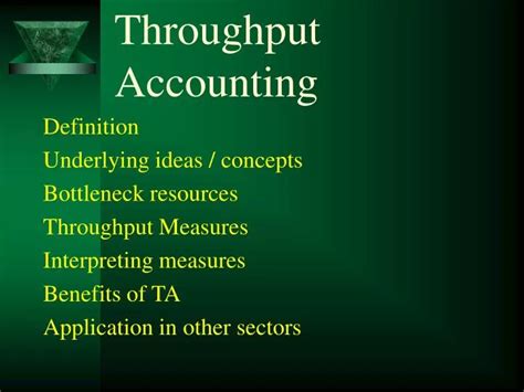PPT Throughput Accounting PowerPoint Presentation Free Download ID