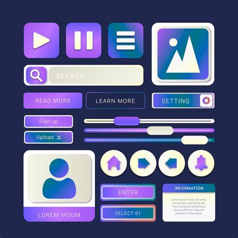 premium vector gradient colorful web button set