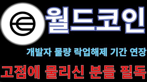 월드코인 락업해제 기간 연장 발표 아직 안심하긴 이릅니다 Youtube