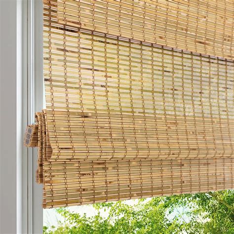 Lantime Cordless Wood Window Blinds Bamboo Sheer Light