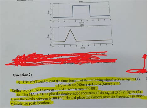 Solved Question2 A Use MATLAB To Plot The Time Domain Of Chegg
