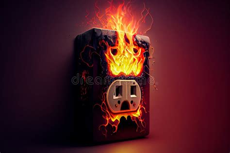 Burning Socket Illustration Generative Ai Stock Illustration Illustration Of Energy Cable