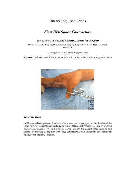 Pdf First Web Space Contracture