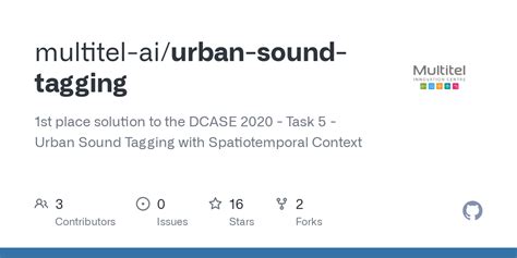 Github Multitel Aiurban Sound Tagging 1st Place Solution To The Dcase 2020 Task 5 Urban
