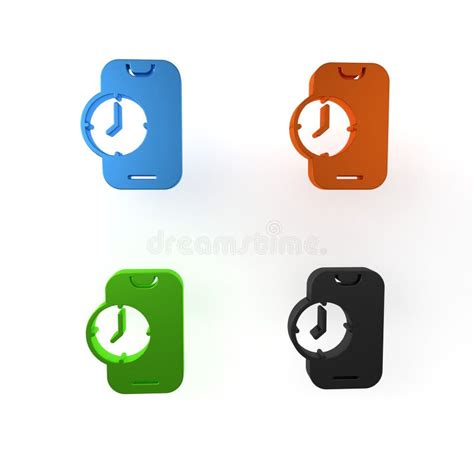 Colorful Alarm Clock App Smartphone Interface Icon Isolated On White Background Minimalism