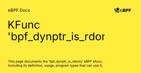 Kfunc Bpfdynptrisrdonly Ebpf Docs