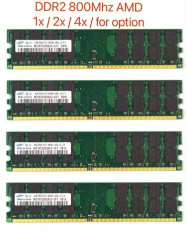 samsung 16gb 4x 4gb ddr2 800mhz pc2 6400 amd dimm non ecc desktop memory ram ddr2 sdram