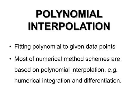 Polynomial Interpolation