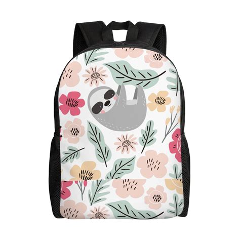 Honeii Cute Cartoon Sloth Print Laptop Backpack For Work College