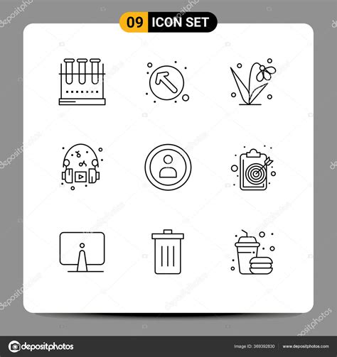 Group Outlines Signs Symbols Interface Headphone Left Hobby Tulip Editable Stock Vector By