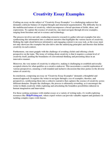 Creativity Essay Examples Pdf René Descartes Creativity