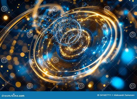 The Artwork Depicts Vibrant Quantum Computing Elements With Glowing Particles And Swirling