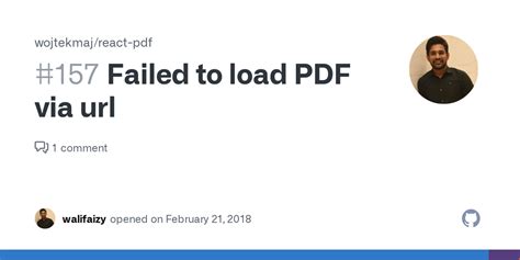 Failed To Load PDF Via Issue 157 Wojtekmaj React Pdf GitHub