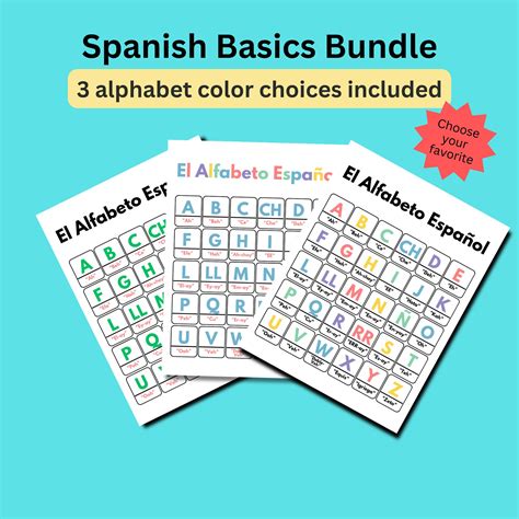 spanish basics bundle printable posters spanish fundamentals etsy