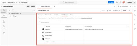 postman configuration — threatconnect developer docs latest documentation
