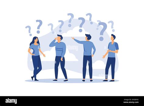 Concept Illustration Of People Frequently Asked Questions Around Question Marks Answer To