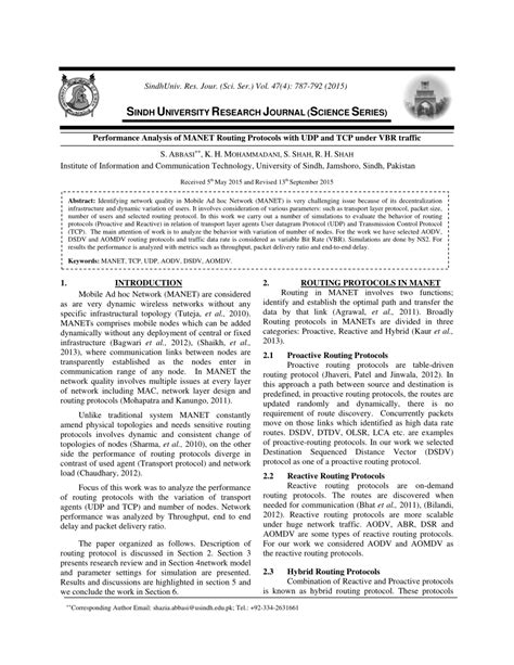 Pdf Performance Analysis Of Manet Routing Protocols With Udp And Tcp