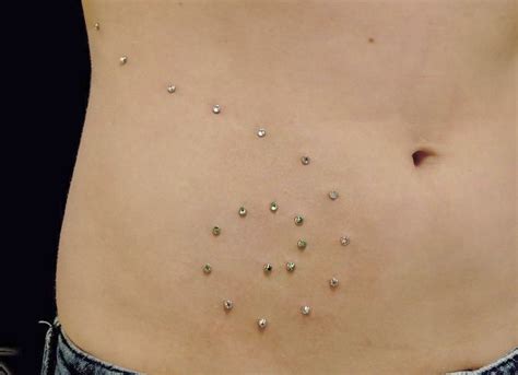 Emijanai Dermal Body Piercings Back Hip Dermals Dermal Piercing