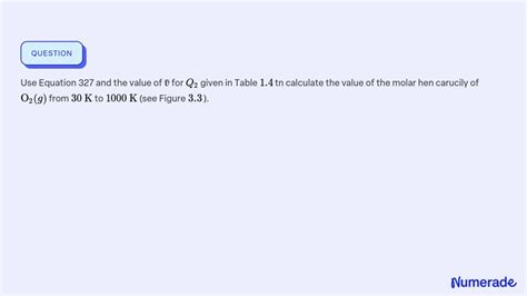 Solved Use Equation 327 And The Value Of V̅ For Q2 Given In Table 1 4 Tn Calculate The Value Of