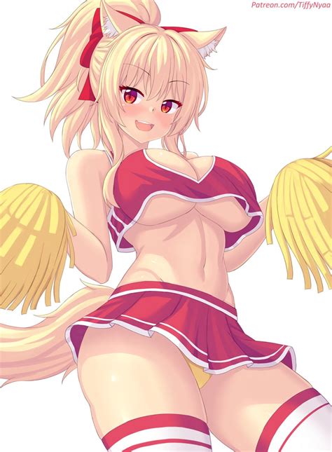 Rule 34 1girls Blonde Hair Breasts Cat Ears Cat Tail Catgirl Cheerleader Cheerleader Uniform