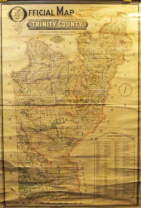 Official Map Of Trinity County California 1894 High Ridge Books Inc