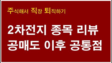2차전지 관련주 리뷰공매도 이후 공통점lg화학 삼성sdi 에코프로비엠 포스코케미칼 천보 Sk이노베이션 Youtube