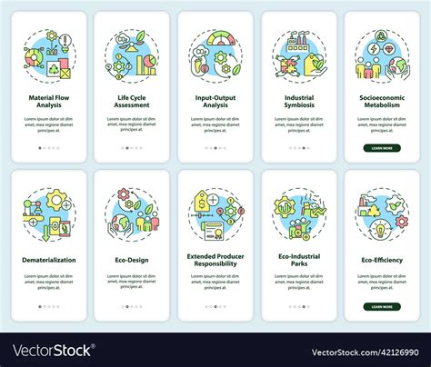 Industrial Ecology Onboarding Mobile App Screen Vector Image