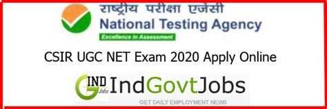 Csir Ugc Net June 2020 Notification Apply Online Jrf Lecturer Posts