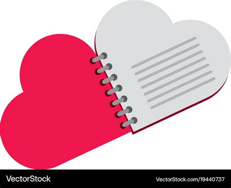 Notebook With Heart Love Shape Royalty Free Vector Image