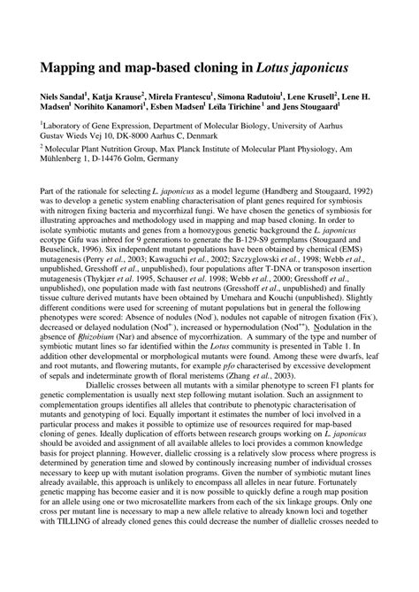 Pdf Mapping And Map Based Cloning
