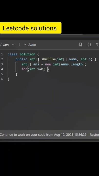 Leetcode Solution Shuffle The Array 1470 Leetcode Java Shorts