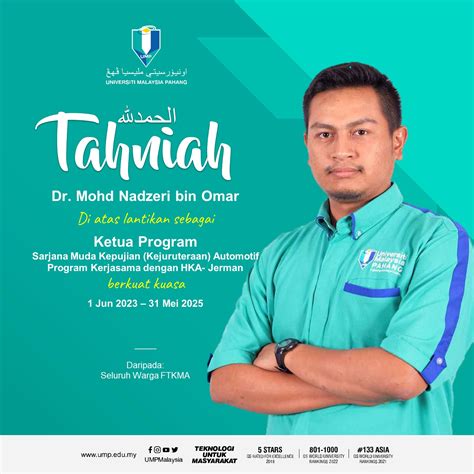 Ftkma Ump Appointment Of New Head Of Program Bha