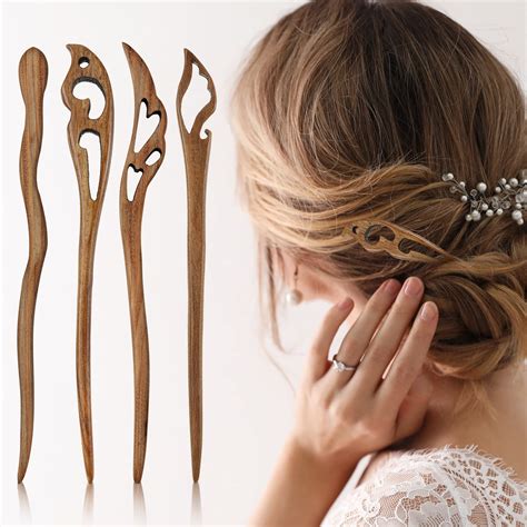 Chinese Wooden Hair Sticks