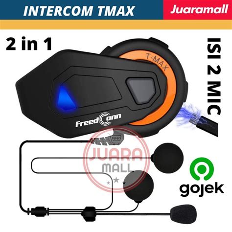 Jual Intercom Tmax Dualmic Hybrid 6 Pair Intercom T Max Bluetooth Helm Headset Freedconn Tmax E