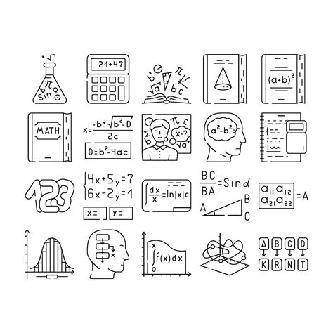 Math Science Education School Icons Set 48355930 Vector Art At Vecteezy