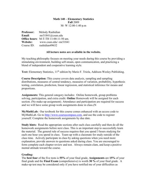 Math 227 Elementary Statistics Section 3431