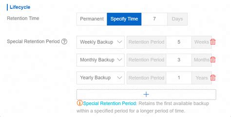 Special Retention Periods Cloud Backup Alibaba Cloud Documentation Center