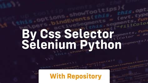 By Css Selector Selenium Python Youtube