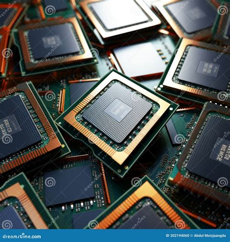 Cluster Of Cpus Central Processor Units Isolated On Neutral