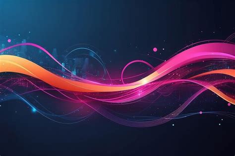 Premium Photo Digital Technology Banner Pink Blue Background Concept With Technology Line