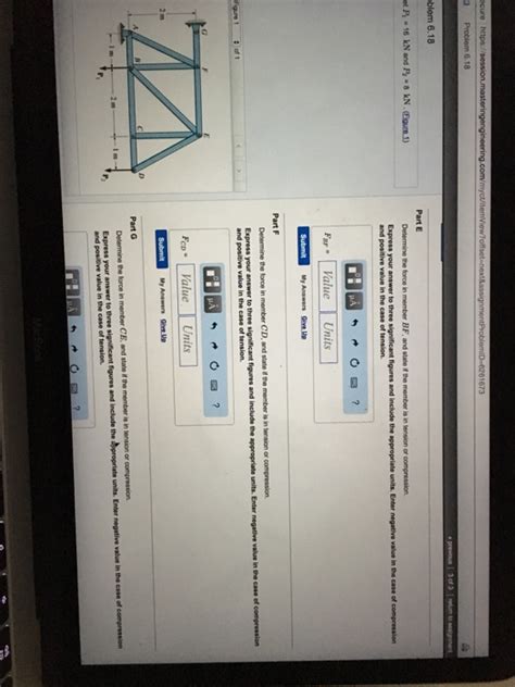 Solved 6 18 Problem 6 18 Determine The Force In Member Ab