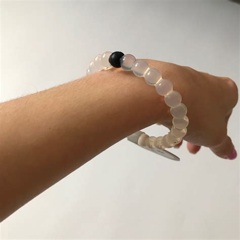 Original Lokai Classic Bracelet Black And White Clear Mens Fashion