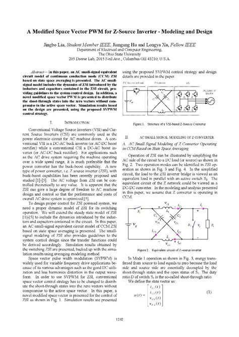 Pdf Amodified Spacevectorpwm For Z Source Inverter Electronic