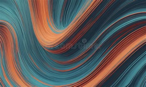 Abstract Featuring Swirling Pattern Blue Orange And Black Lines Creating Dynamic And Visually
