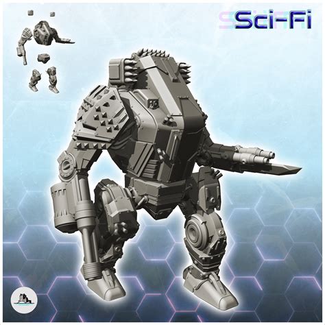 Archivo Stl Nuzeyar Robot De Combate 4 Futuro Sci Fi Sf Post