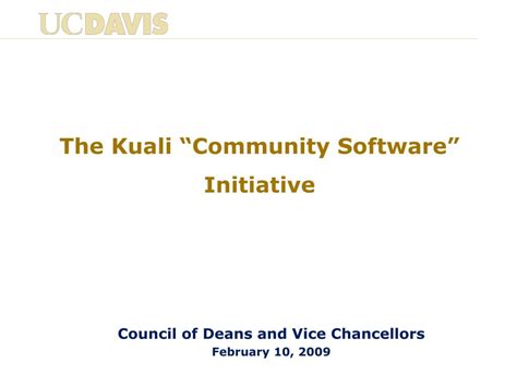 Ppt The Kuali “community Software” Initiative Powerpoint Presentation Id 410259